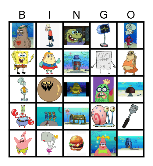 Spongebob Bingo Card