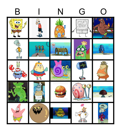 Spongebob Bingo Card
