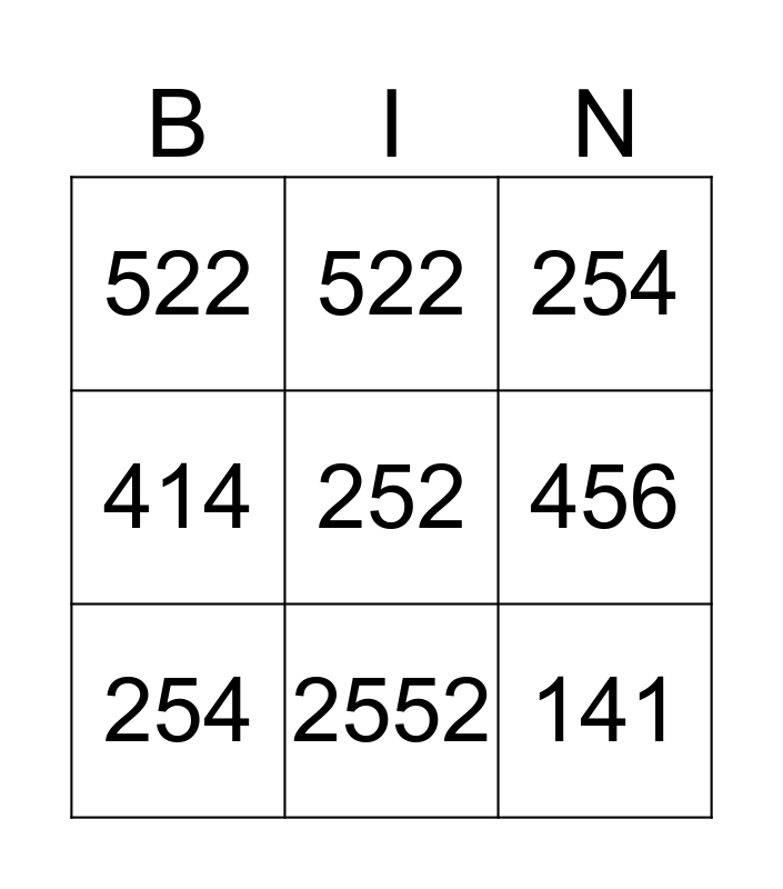 Multiplying decimals Bingo! Bingo Card