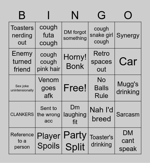 Our DnD Bingos Bingo Card