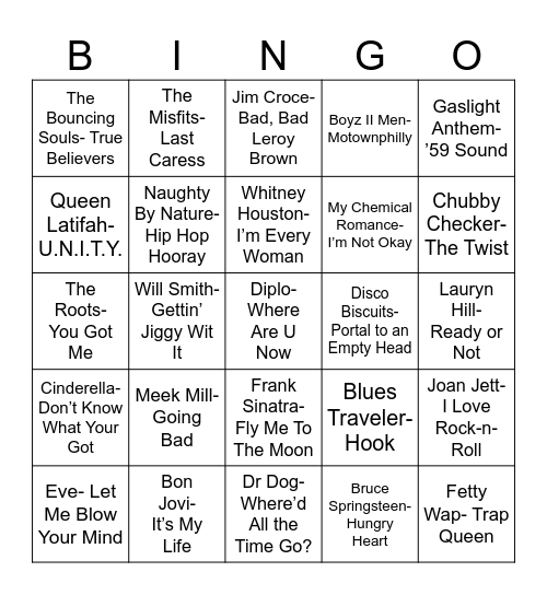 Radio Bingo Brotherly Love & The Jersey Shore Bingo Card
