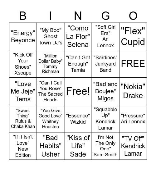 BEATS & BINGO Card