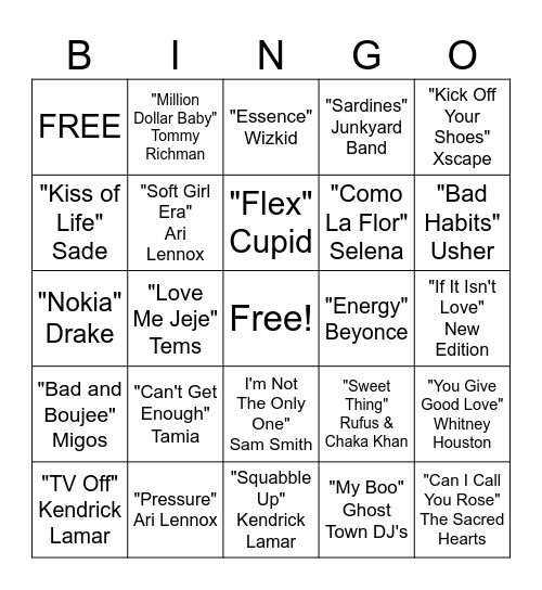 BEATS & BINGO Card