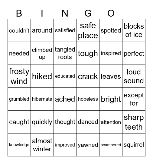 Bruno's New Home Bingo Card