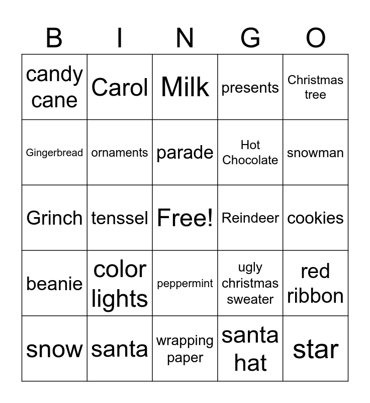 summer Bingo Card
