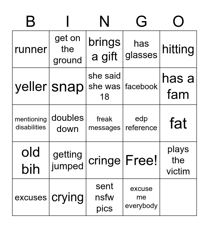 P R E D B I N G O Bingo Card