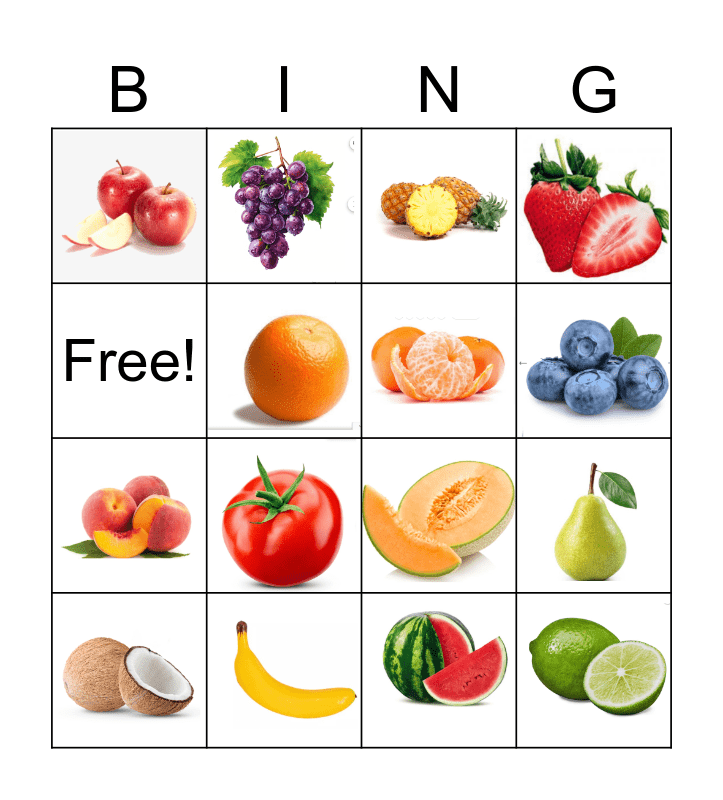 LAS FRUTAS Bingo Card
