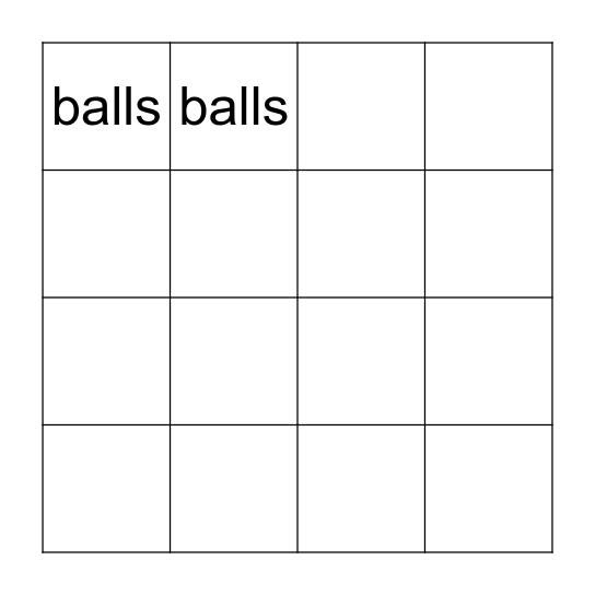 balls Bingo Card