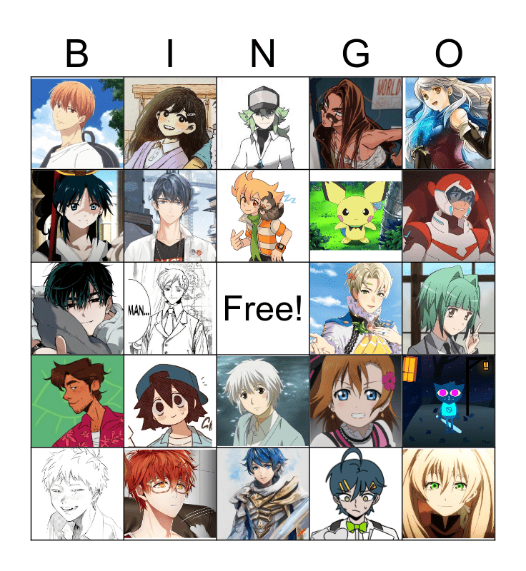 my favorite character bingo🌌 Bingo Card
