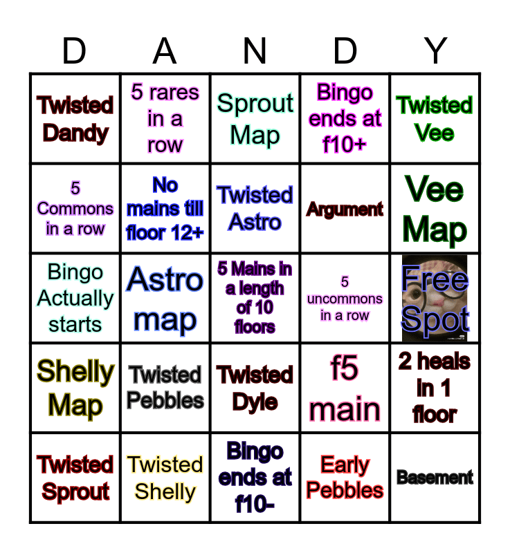 Dandy Bingo!!! Bingo Card