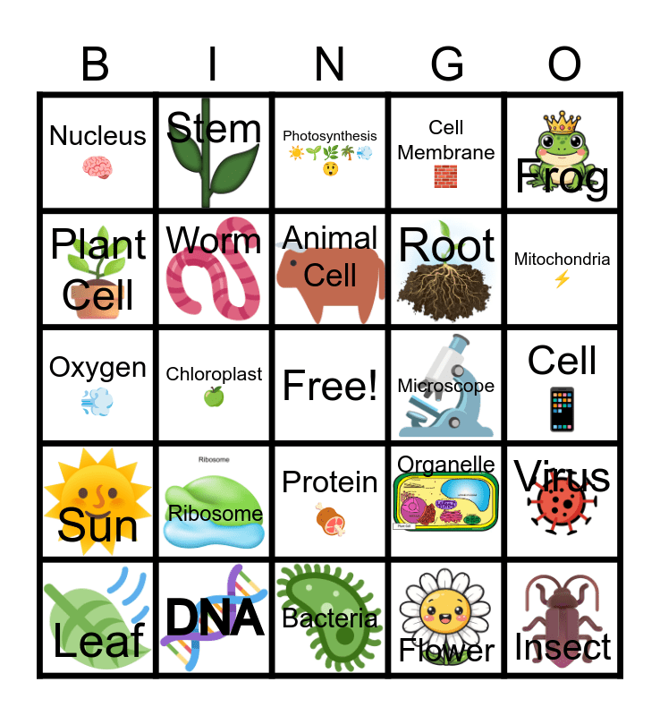 BIOLOGY BINGO Card