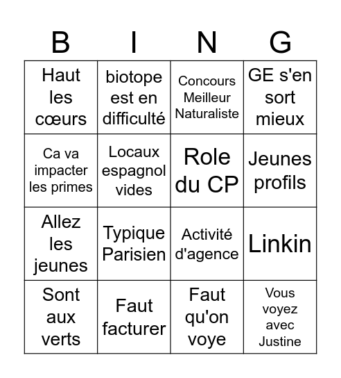 RAout Bingo Card