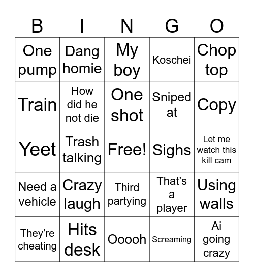 Michael Gaming Bingo Card