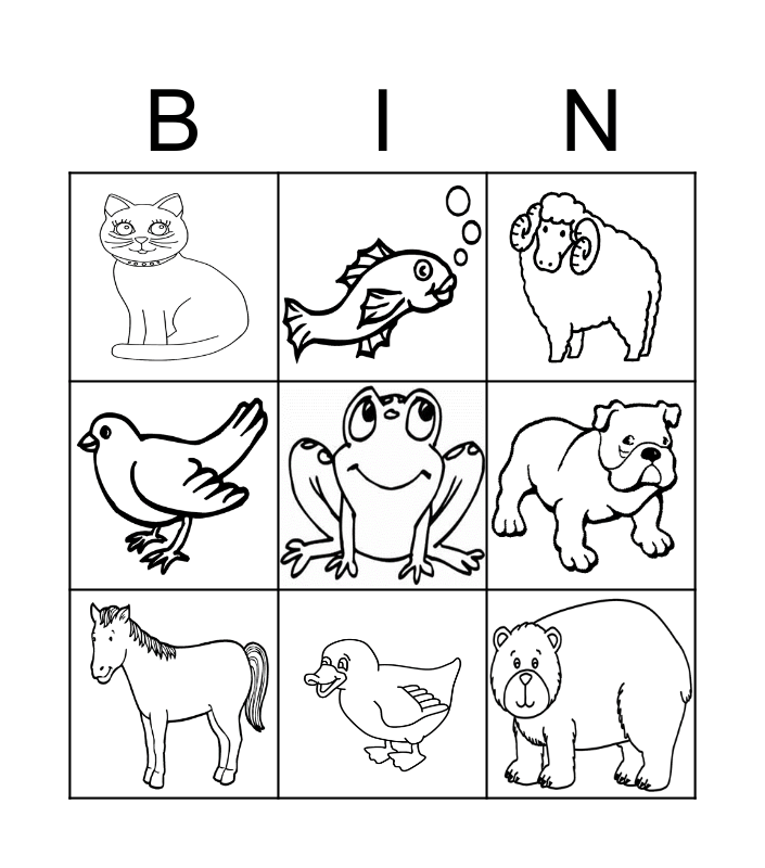 brown bear Bingo Card