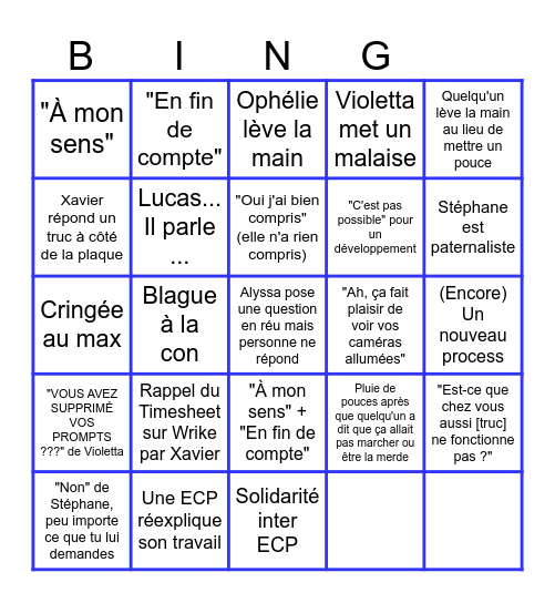 Le bingo Skill & You Bingo Card