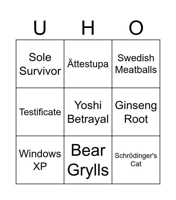 Infinite Craft Lockout Bingo Card