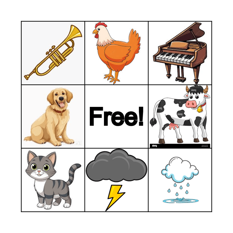 Sound Bingo Card 1 Bingo Card
