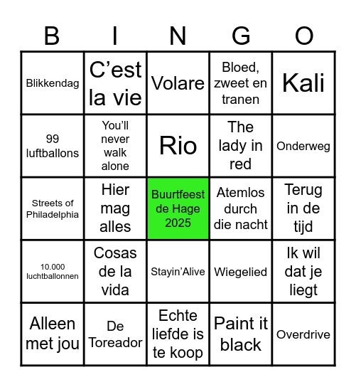 Buurtbingo de Hage Bingo Card
