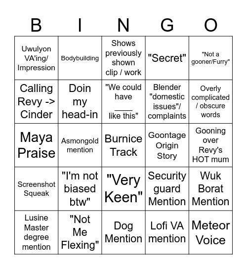 Saturday Session Bingo Card