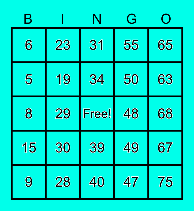 Alabama Bingo Card