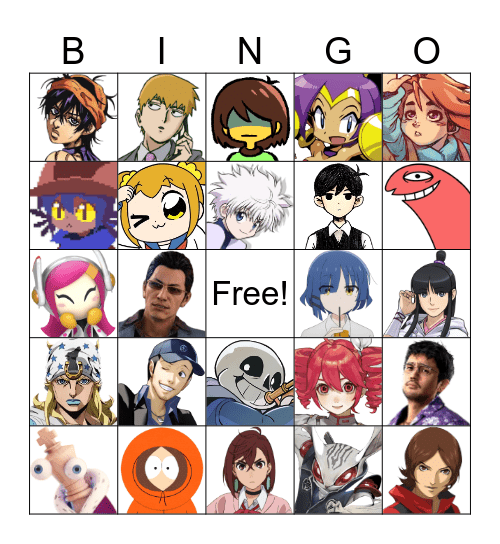 Character Bingo Card