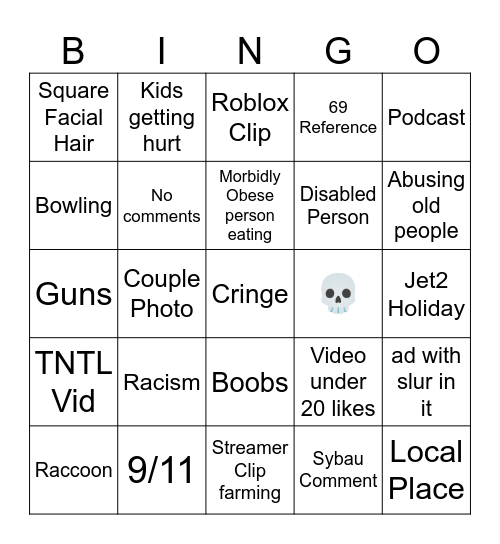 Instagram Bingo Card