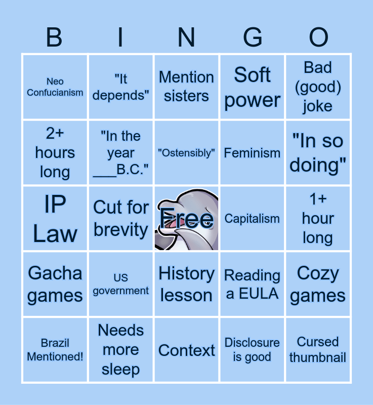 Moon Channel Bingo Card