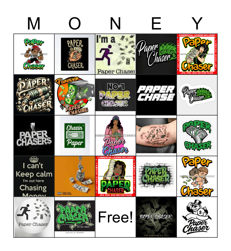 paper chasers Bingo Card