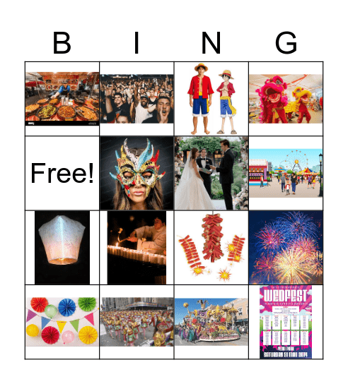 Festivals Bingo Card