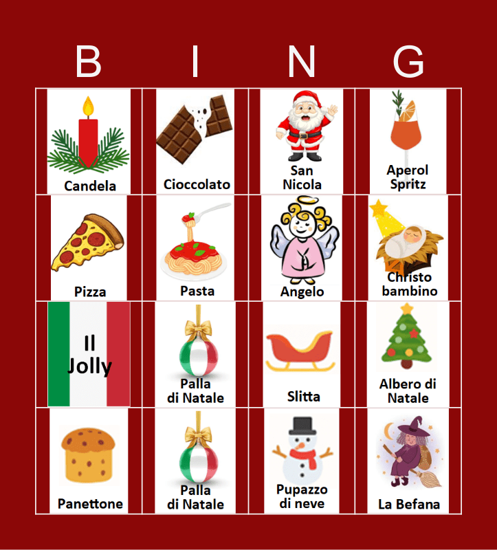 Buon Natale Bingo Card