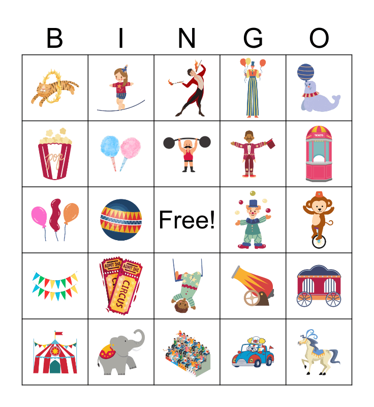 Circus BINGO Card