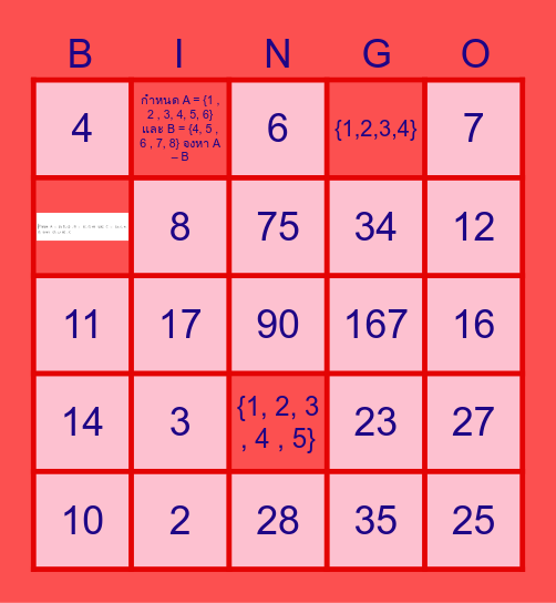 Bingo Set Bingo Card