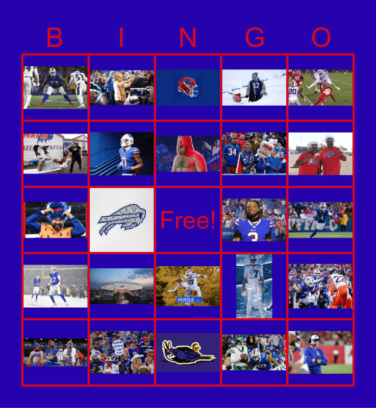 Buffalo Bills BINGO Card