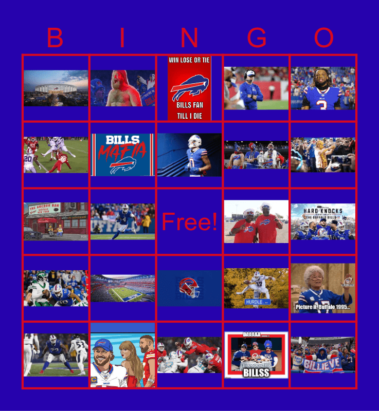 Buffalo Bills BINGO Card
