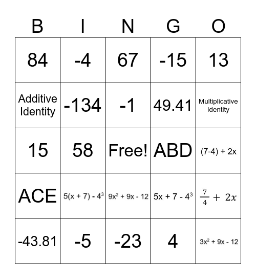 Chapter 1 Bingo Card