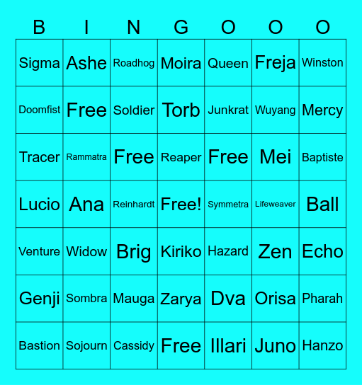 Overwatch Bingo Card