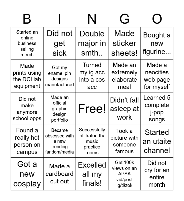 Keara's Ultimate 2025-2026 Bingo!! Bingo Card