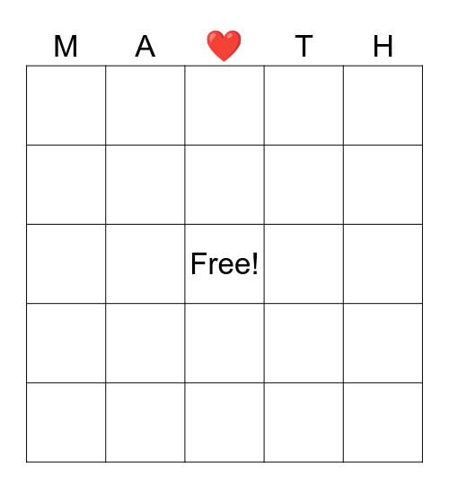 SCI-MATH CELEBRATION Bingo Card