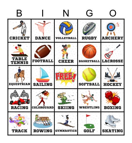 Sports Bingo Card