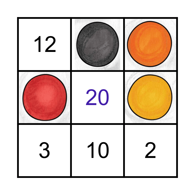 Farben und Zahlen Bingo Card