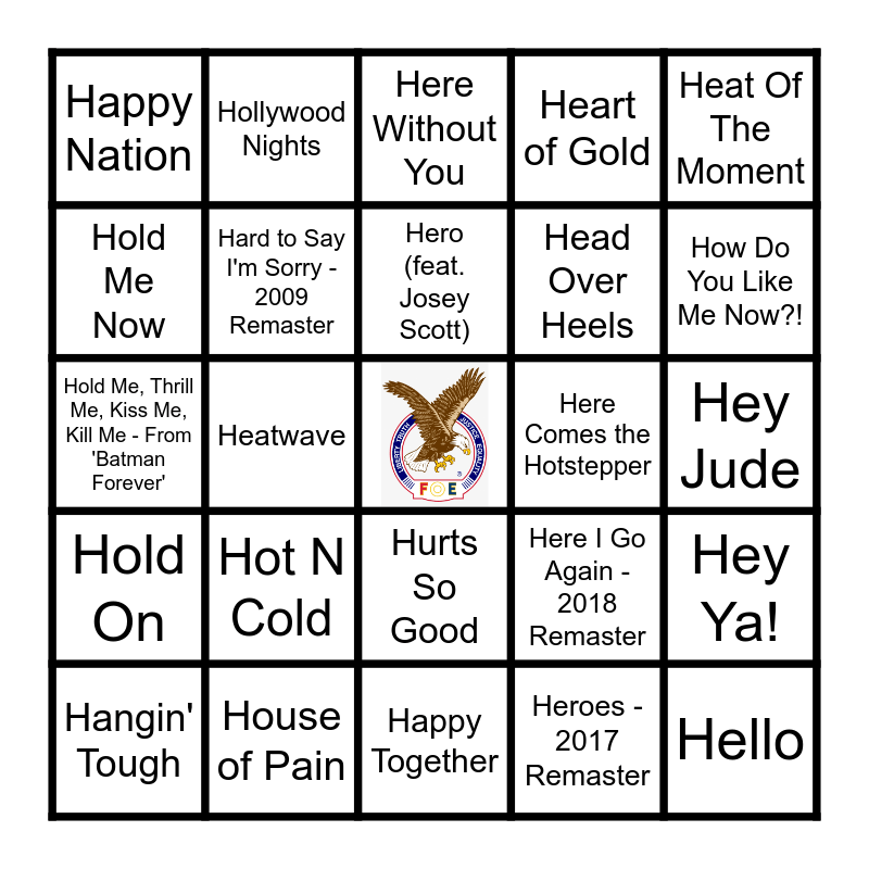 STARTS WITH "H" Bingo Card