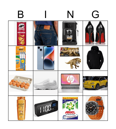 Guess the Product Bingo Card