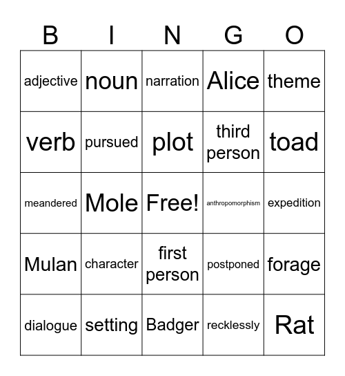 Unit 1 CKLA Review-Third Grade Bingo Card