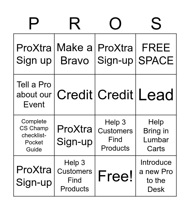 Pro Week 6th-12th 1 random winning BINGO card will get a $40 credit for ...