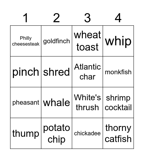 Digraphs: ch, ph, sh, th, wh Bingo Card