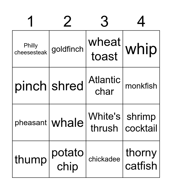 Digraphs: ch, ph, sh, th, wh Bingo Card