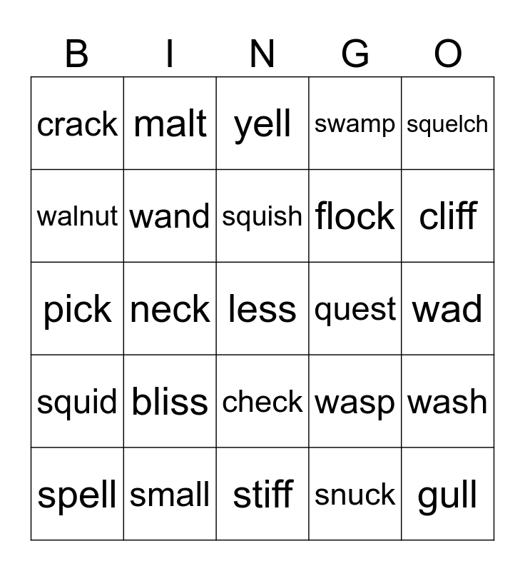 2 Mid Bingo Card