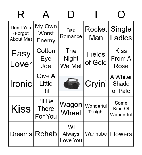 RADIO REQUEST LINE BINGO Card