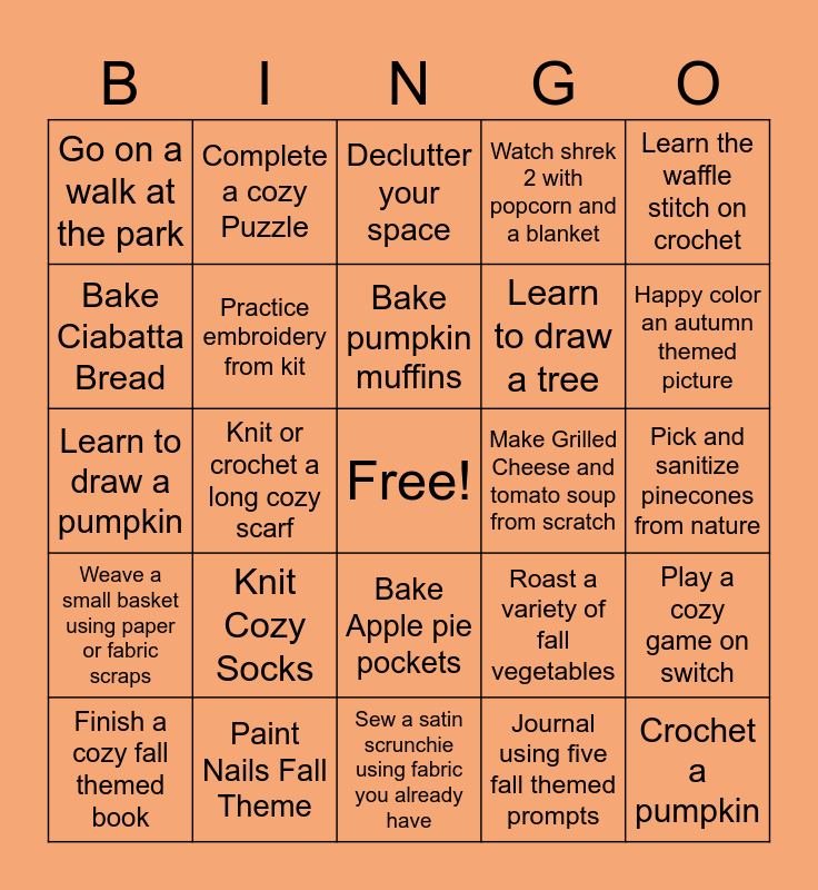 SEPTEMBER Bingo Card