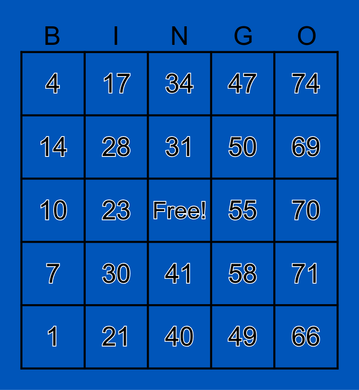 Chevrolet bingo 01 Bingo Card